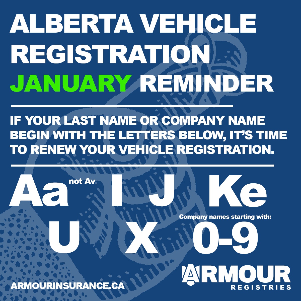 January Vehicle Registration Renewals